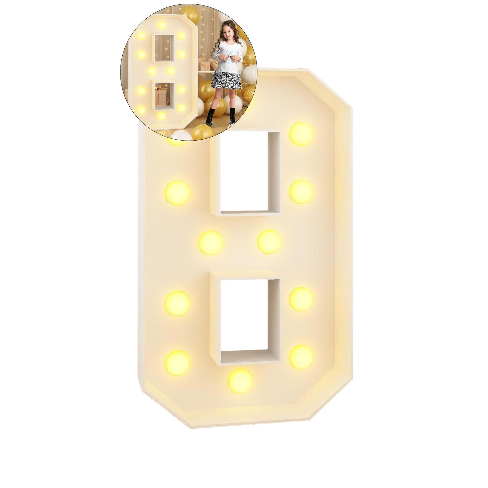 Dvruxg Light Up Large Numbers with Lights Giant Mosaic Marquee Frame ...