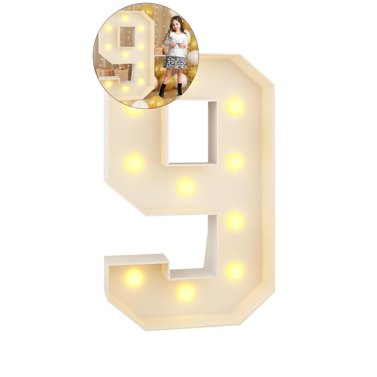 Dvruxg Light Up Large Numbers with Lights Giant Mosaic Marquee Frame ...