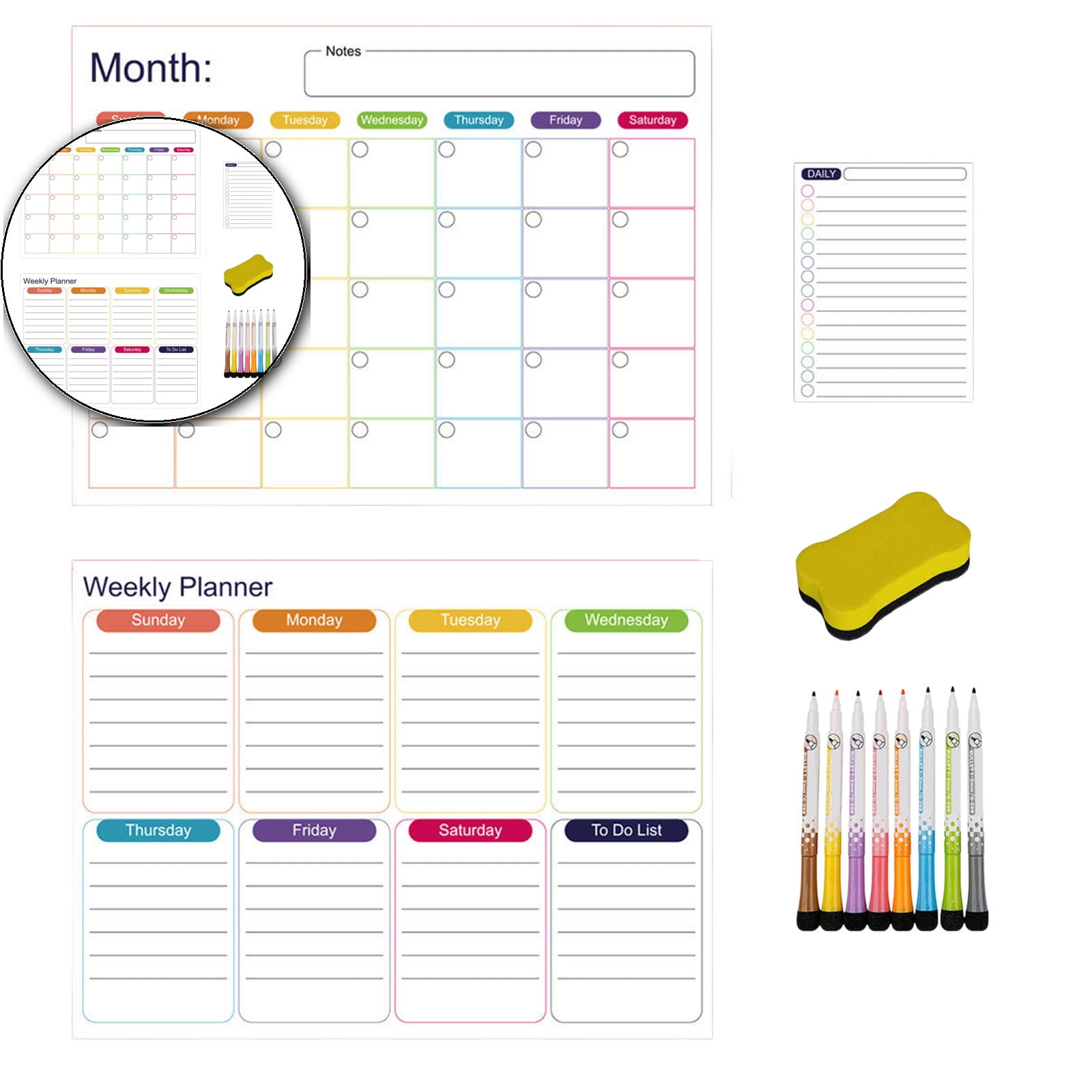 Dvruxg Magnetic Erasable Message Board Set – 15.7x11.8 Inch Reusable ...