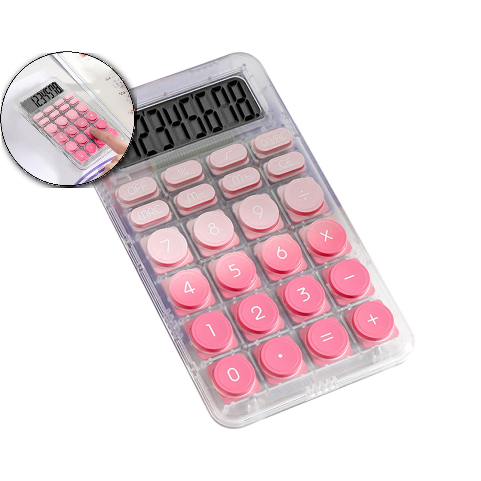 Dvruxg Mechanical Switch Calculator, 8 Digits, Large LCD Display and Big Buttons, Desktop ...