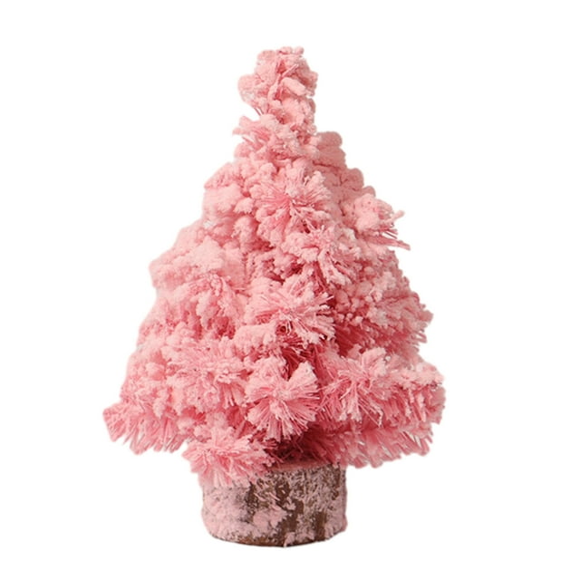 Dvruxg Mini Christmas Tree with Lights, Pink Plastic Decoration for ...