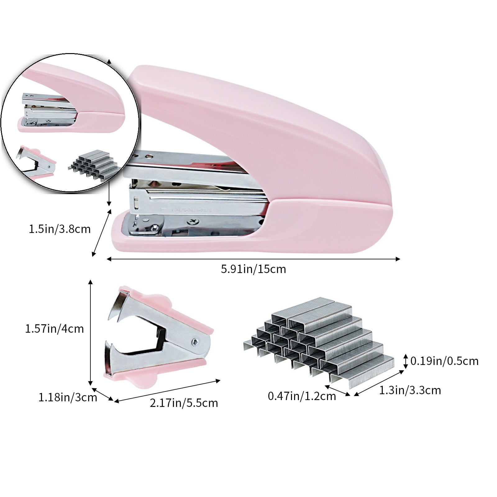 Dvruxg Mini Desktop Stapler Set, Includes Built-in Staple Remover and ...