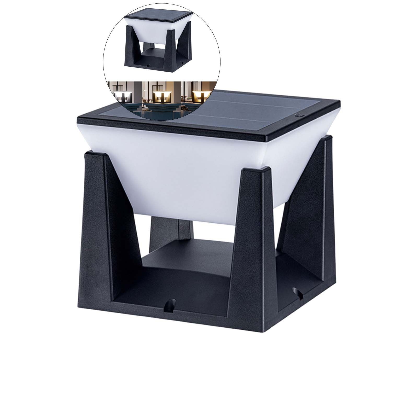 Dvruxg Outdoor Post Light, Column Lamp Modern Stone Pillar Lantern ...