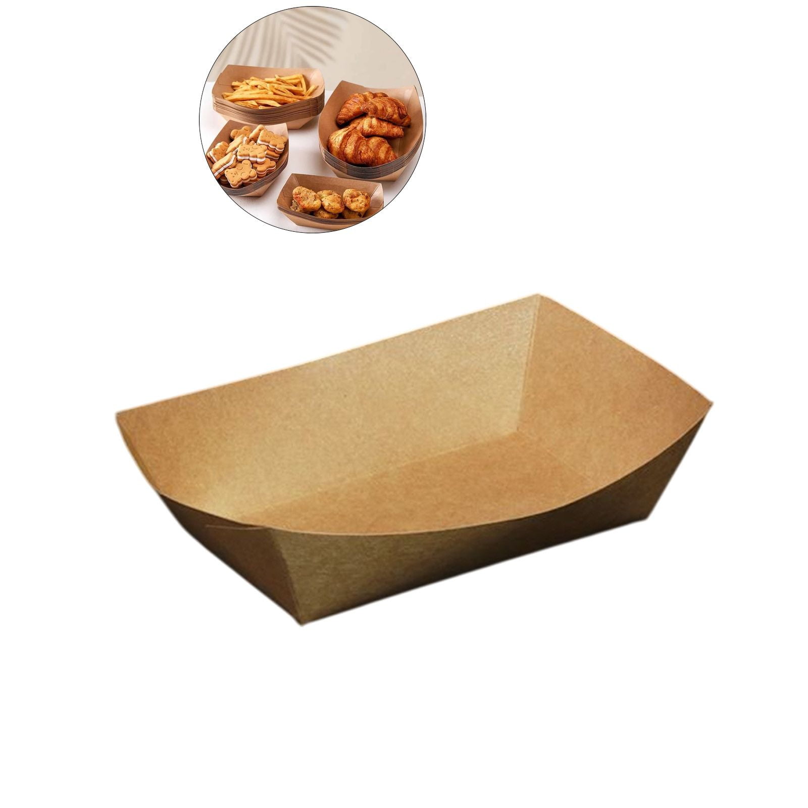 Dvruxg Paper Food Trays, 100 Pack Disposable Paper Boat, Kraft Serving ...