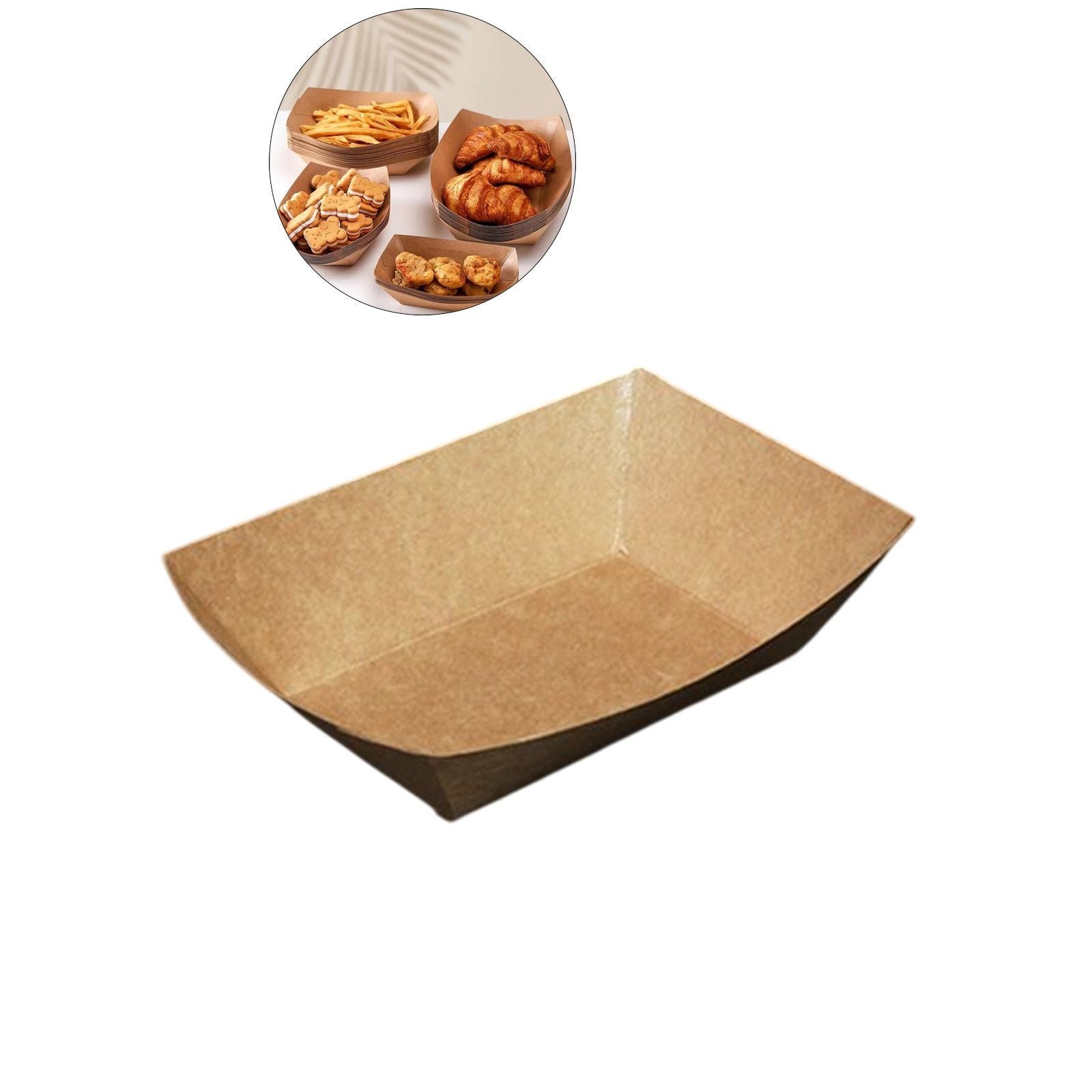 Dvruxg Paper Food Trays, 100 Pack Disposable Paper Boat, Kraft Serving ...