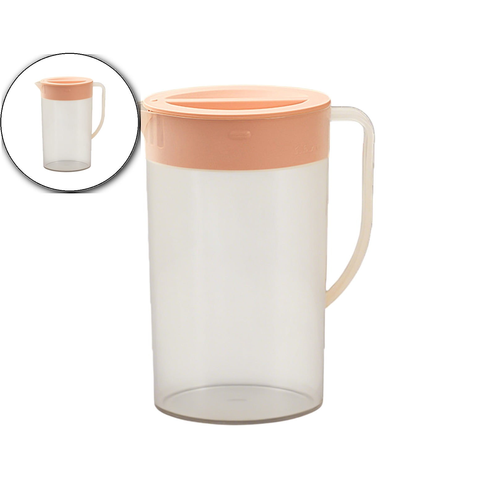 Dvruxg Plastic Pitcher with Lid Large Clear Water Carafe Jug Ice Tea ...