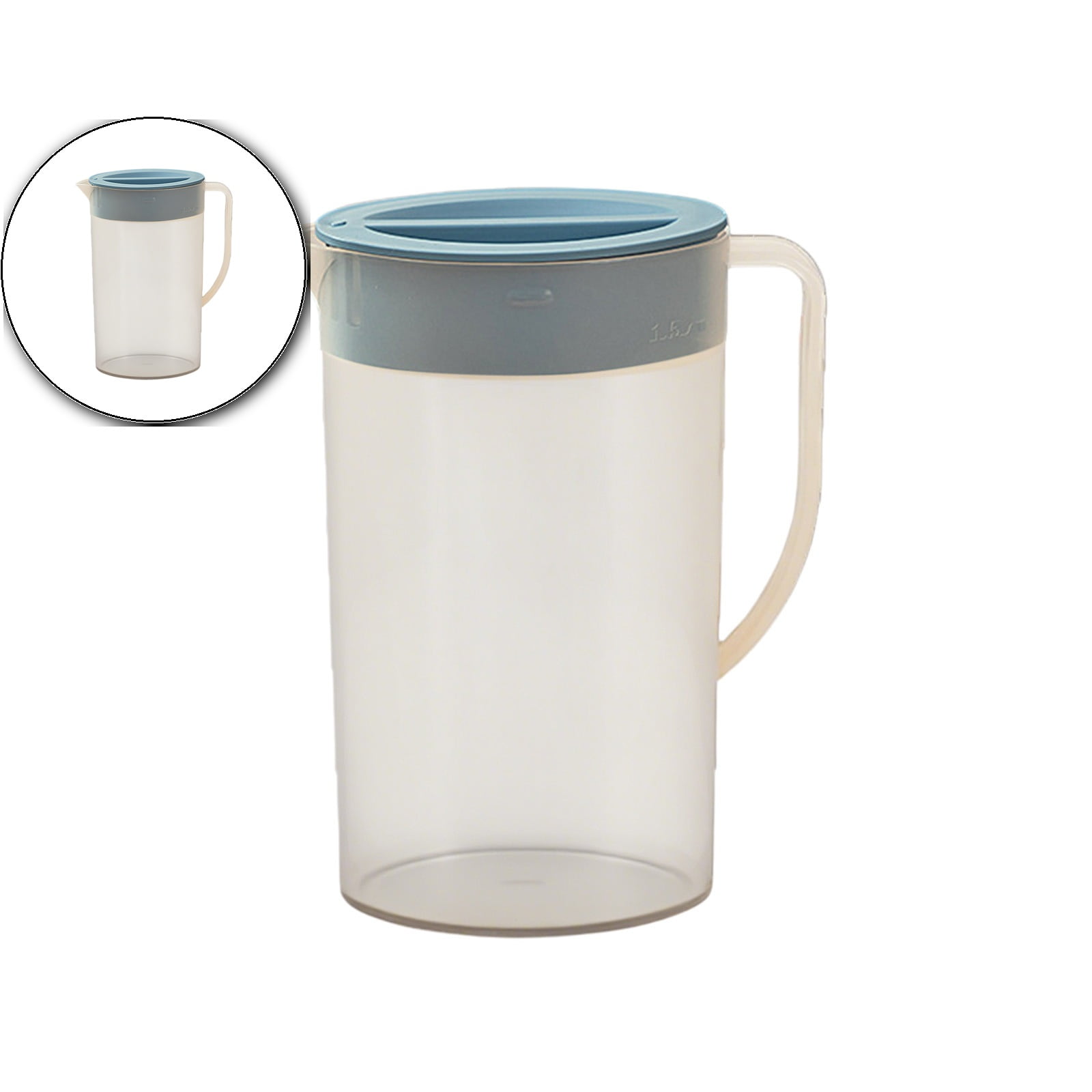Dvruxg Plastic Pitcher with Lid Large Clear Water Carafe Jug Ice Tea ...