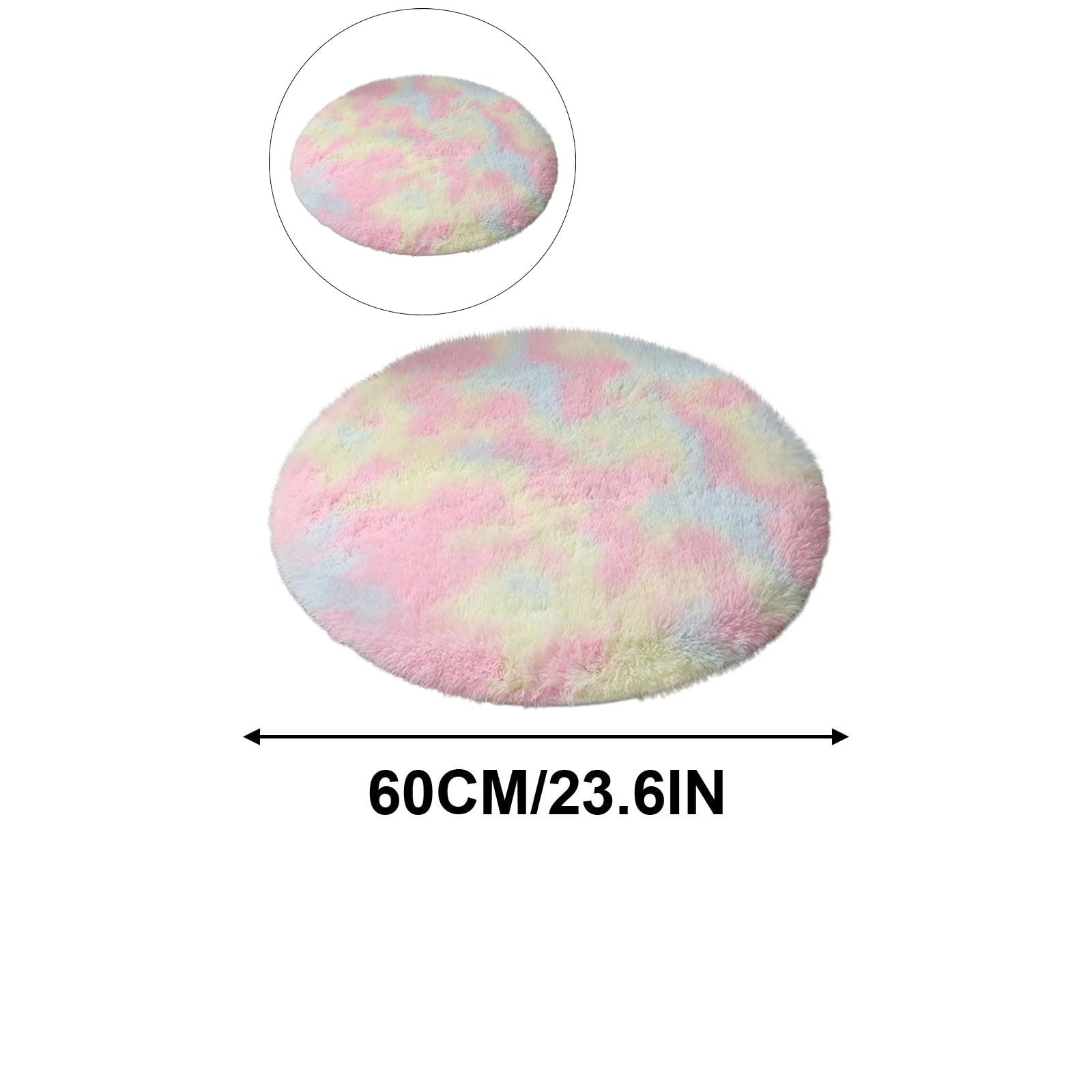 Dvruxg Rainbow Round Rug for Bedroom, Fluffy Circle Rugs, Furry Carpet ...