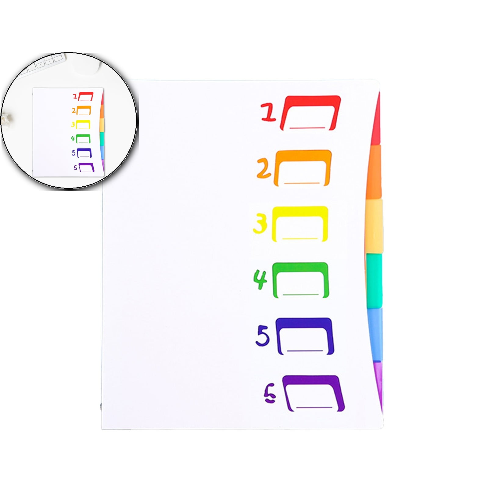 Dvruxg Rainbow Tab Expanding File with Folder Muti Pockets, A4 Letter ...