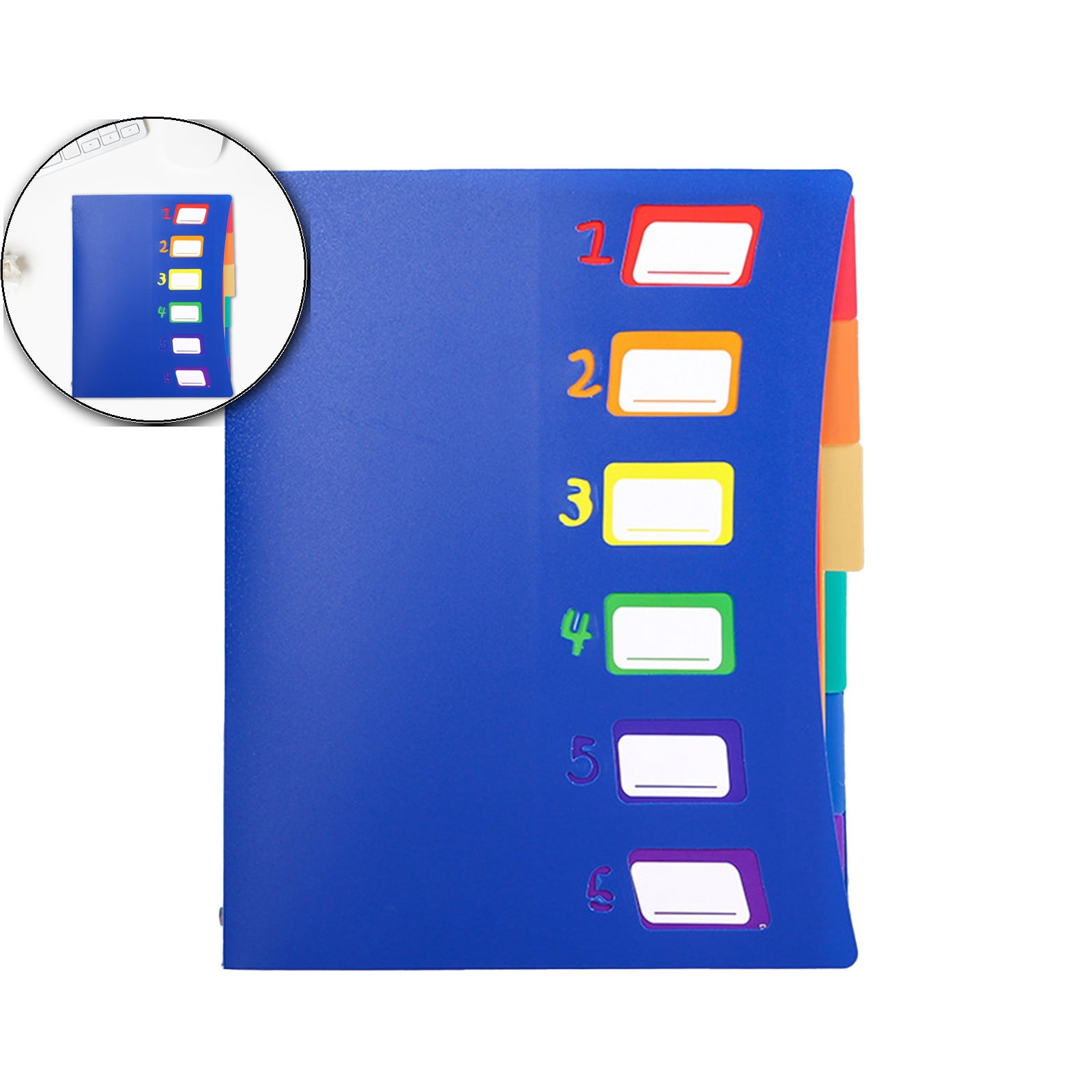 Dvruxg Rainbow Tab Expanding File with Folder Muti Pockets, A4 Letter ...