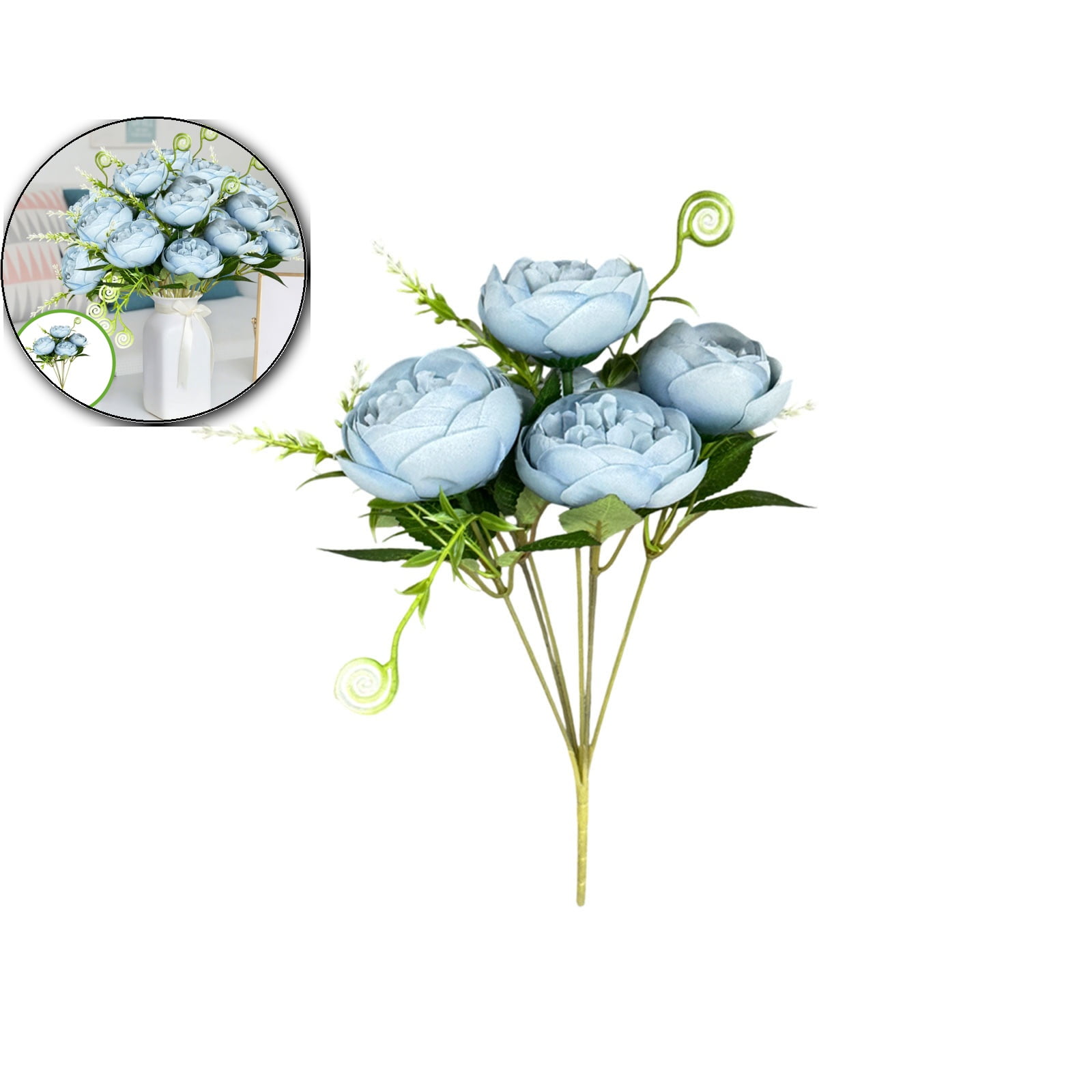 Dvruxg Silk Artificial Peonies Flowers Faux Peony Bouquet Fake Peonies ...