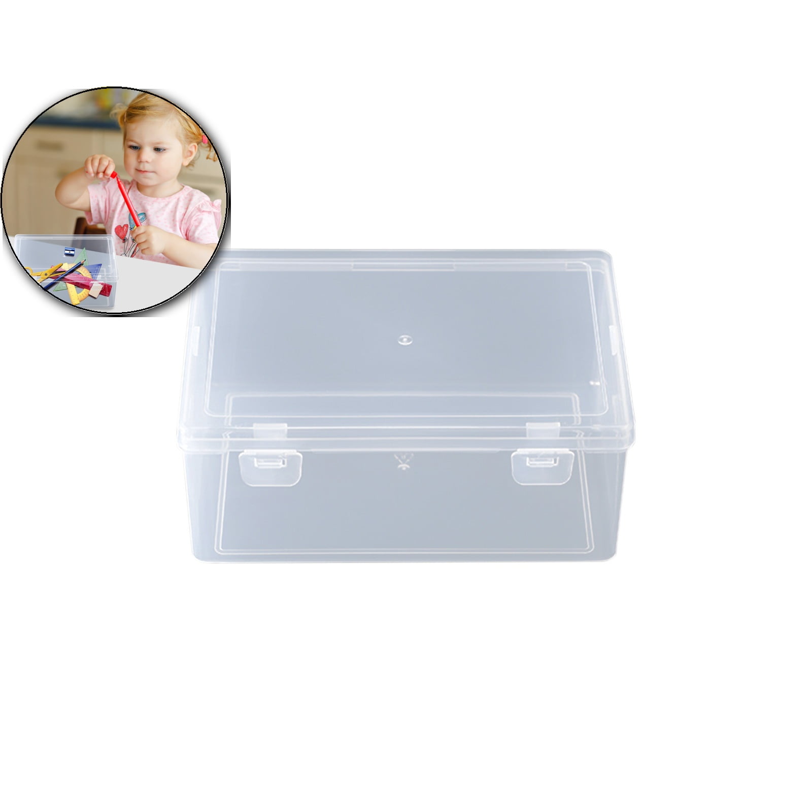 Dvruxg Small Plastic Containers, Rectangular Crayon Box Storage ...