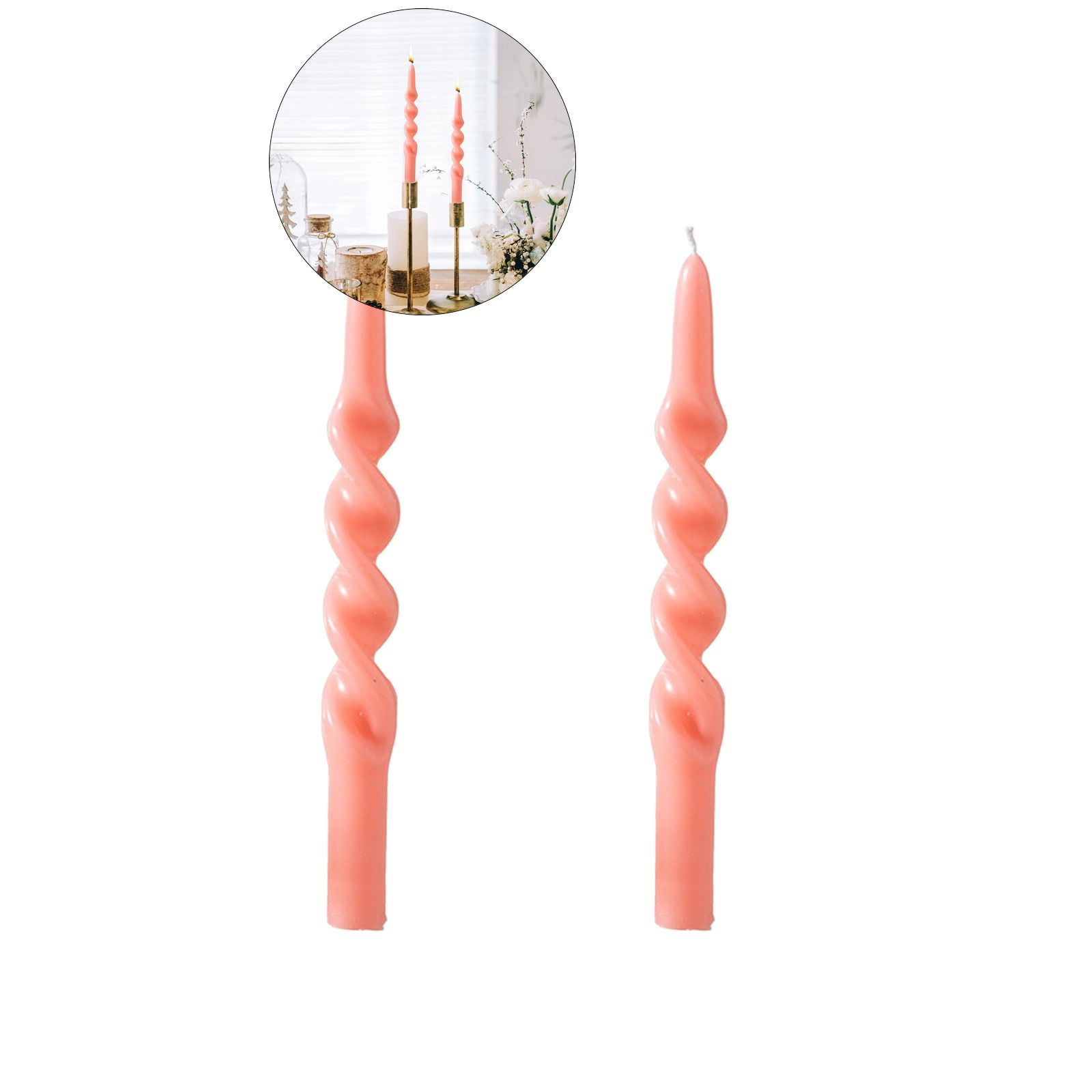 Dvruxg Spiral Taper Candle, Set of 2 Tapered Candles, Smokeless, Long ...