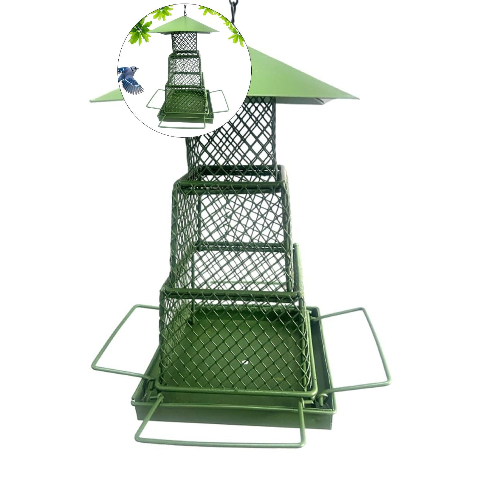 Dvruxg Squirrel-Resistant Metal Bird Feeder - 3-Fold Square, Hangs ...