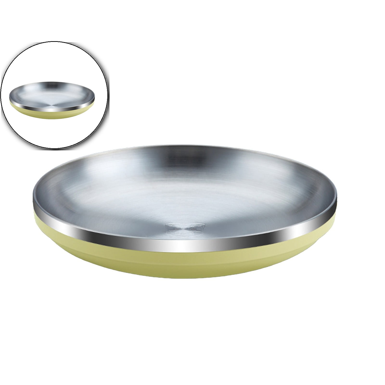 Dvruxg Stainless Steel Plates Dinner Plates for Adults 8 Inch Metal ...