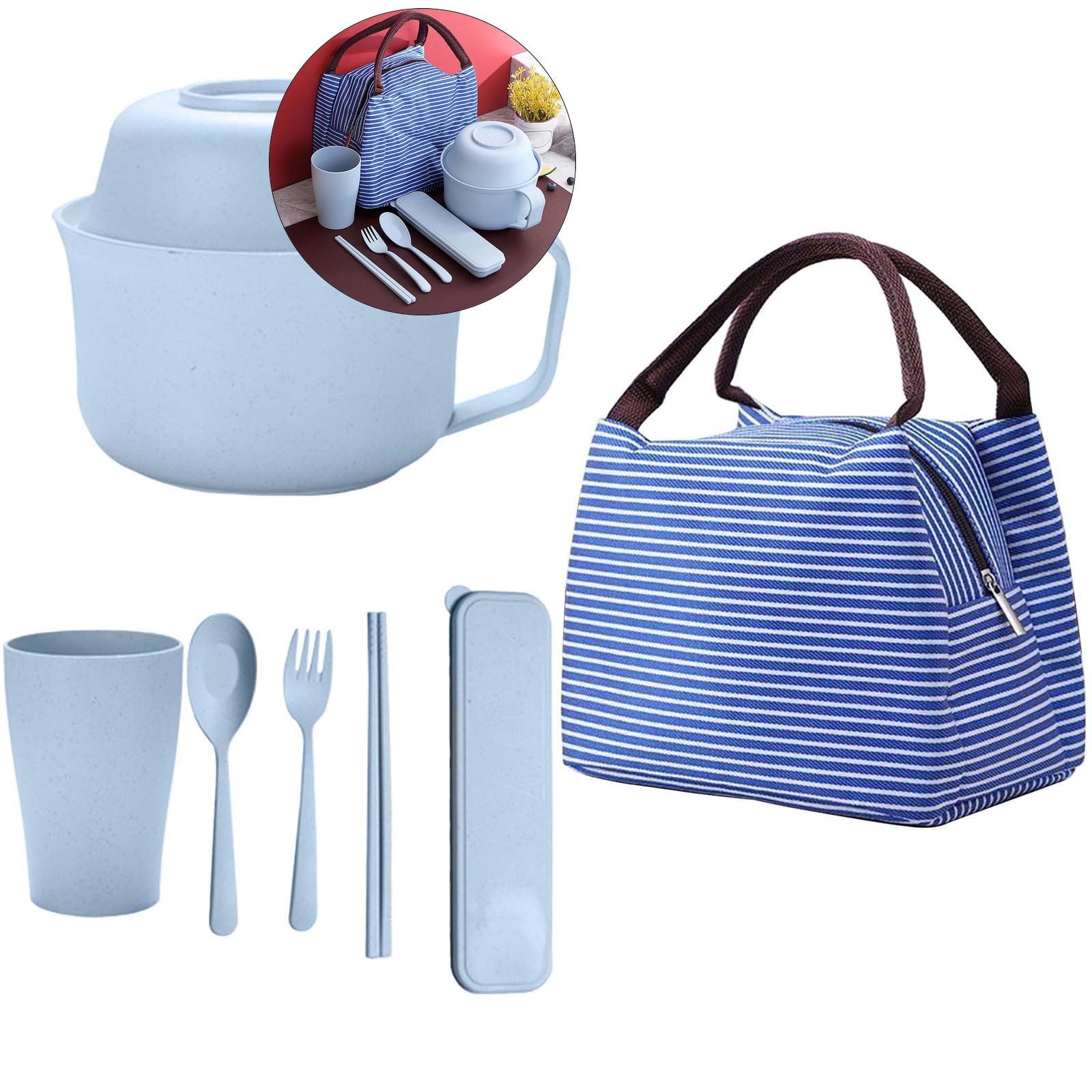 Dvruxg Straw Foam Bowl with Lid - Microwave-Safe Ramen Noodle Bowl Set ...