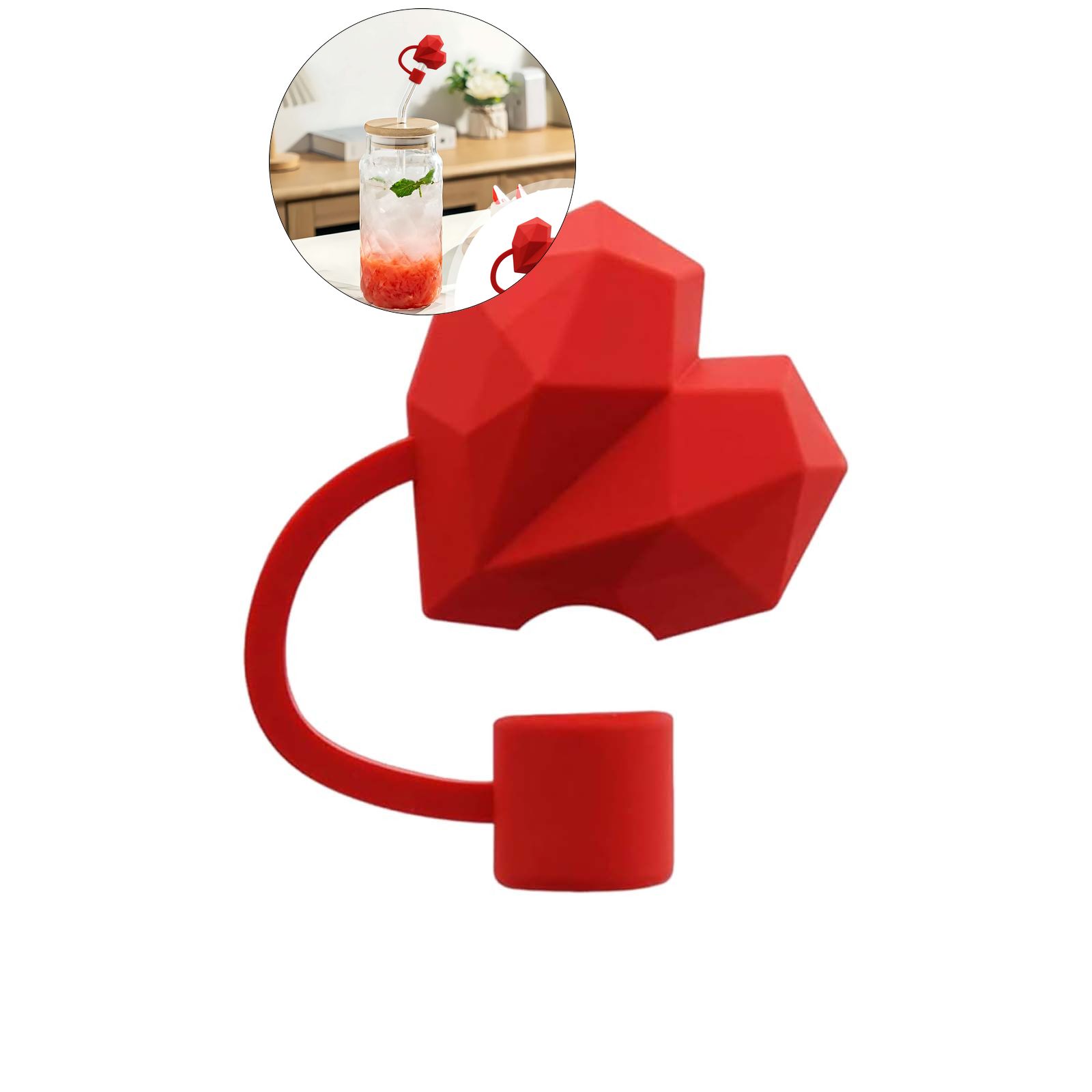 Dvruxg Straw Topper Heart Straw Covers Reusable Drinking Straw Cover ...