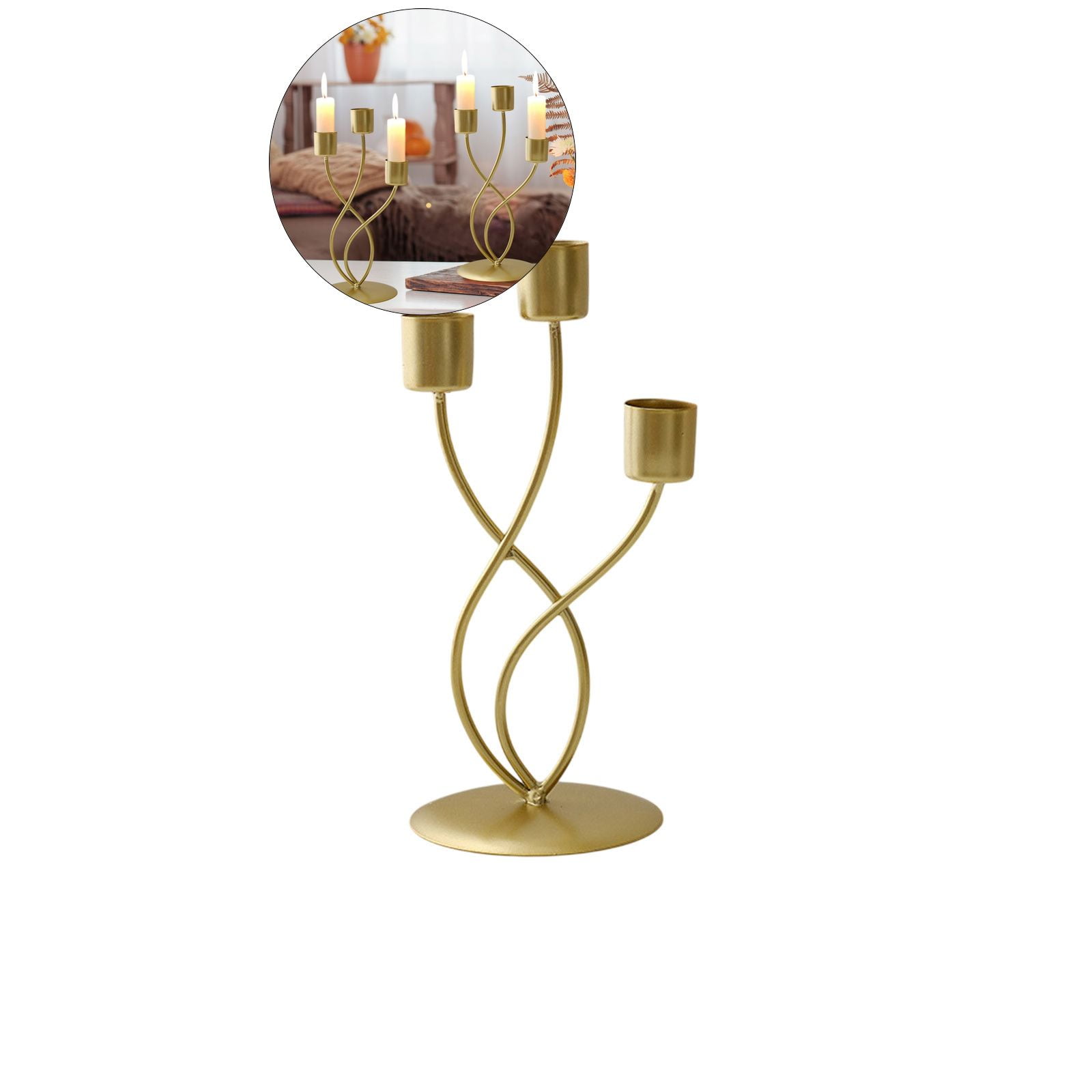 Dvruxg Taper Candle Holder Vintage 3 Arm Candlestick Holder for Wedding ...