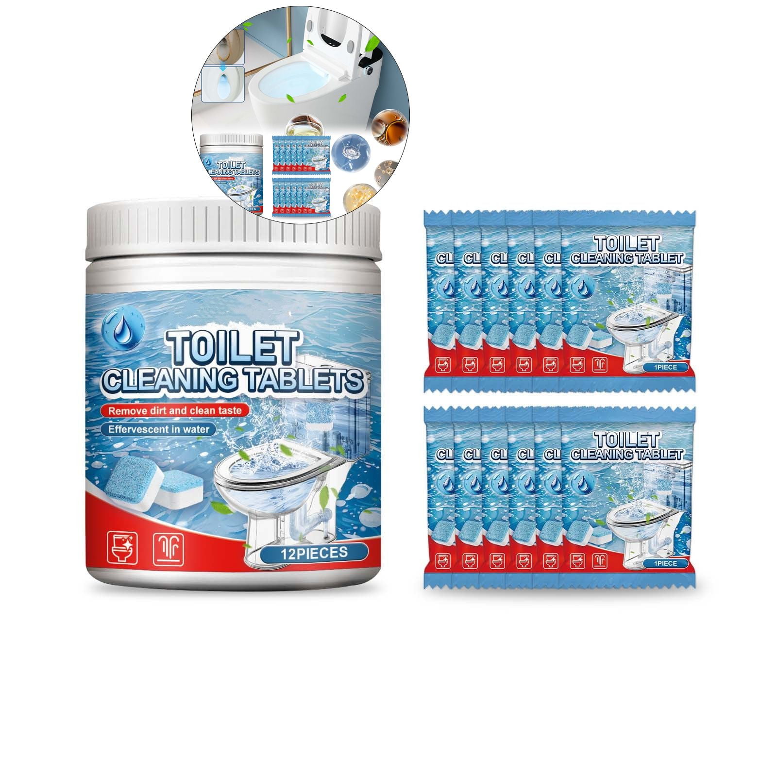 Dvruxg Toilet Cleaning Tablets - Fast-Acting Effervescent Tablets for ...