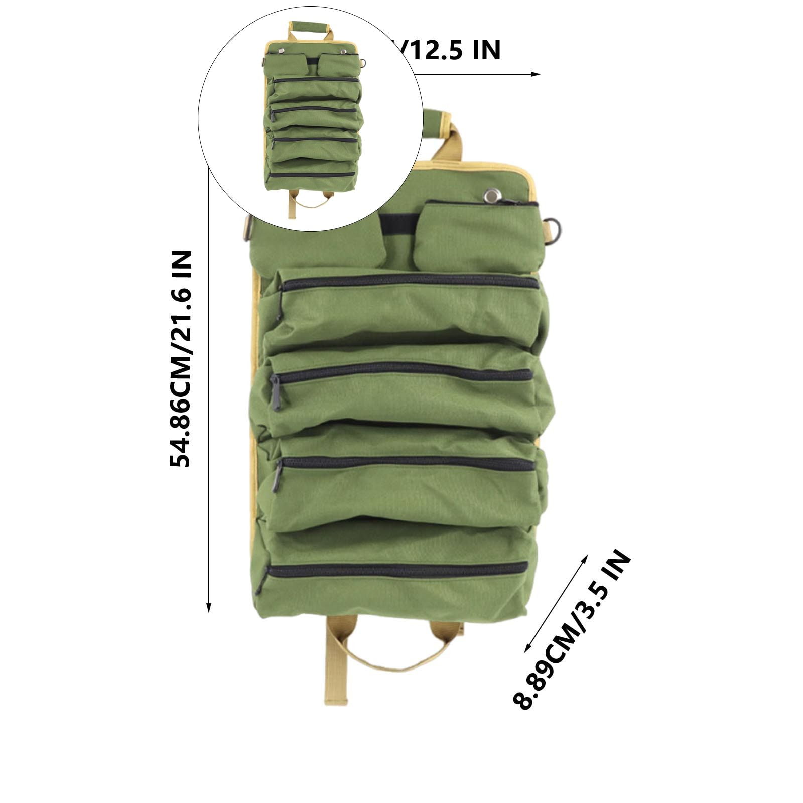 Dvruxg Tool Roll, Multi-Purpose Roll Up Tool Bag, Wrench Roll, Canvas ...