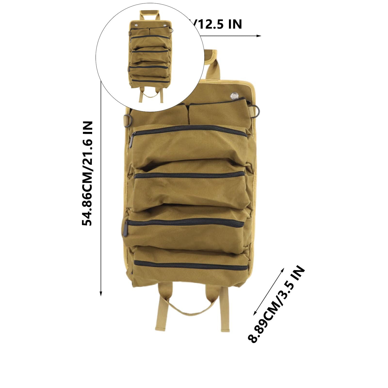 Dvruxg Tool Roll, Multi-Purpose Roll Up Tool Bag, Wrench Roll, Canvas ...