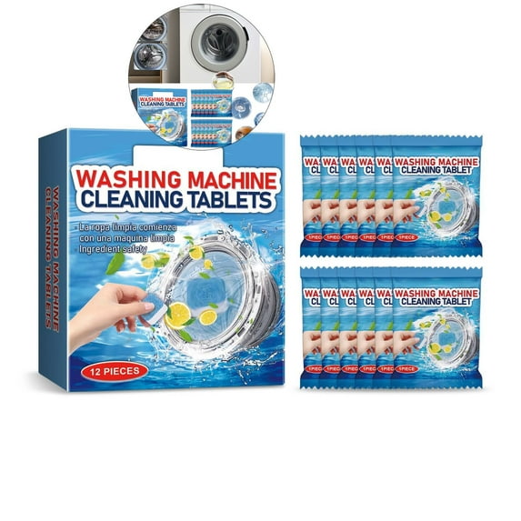 Dvruxg Washing Machine Cleaner Descaler 12 Pack-Deep Cleaning Tablets ...