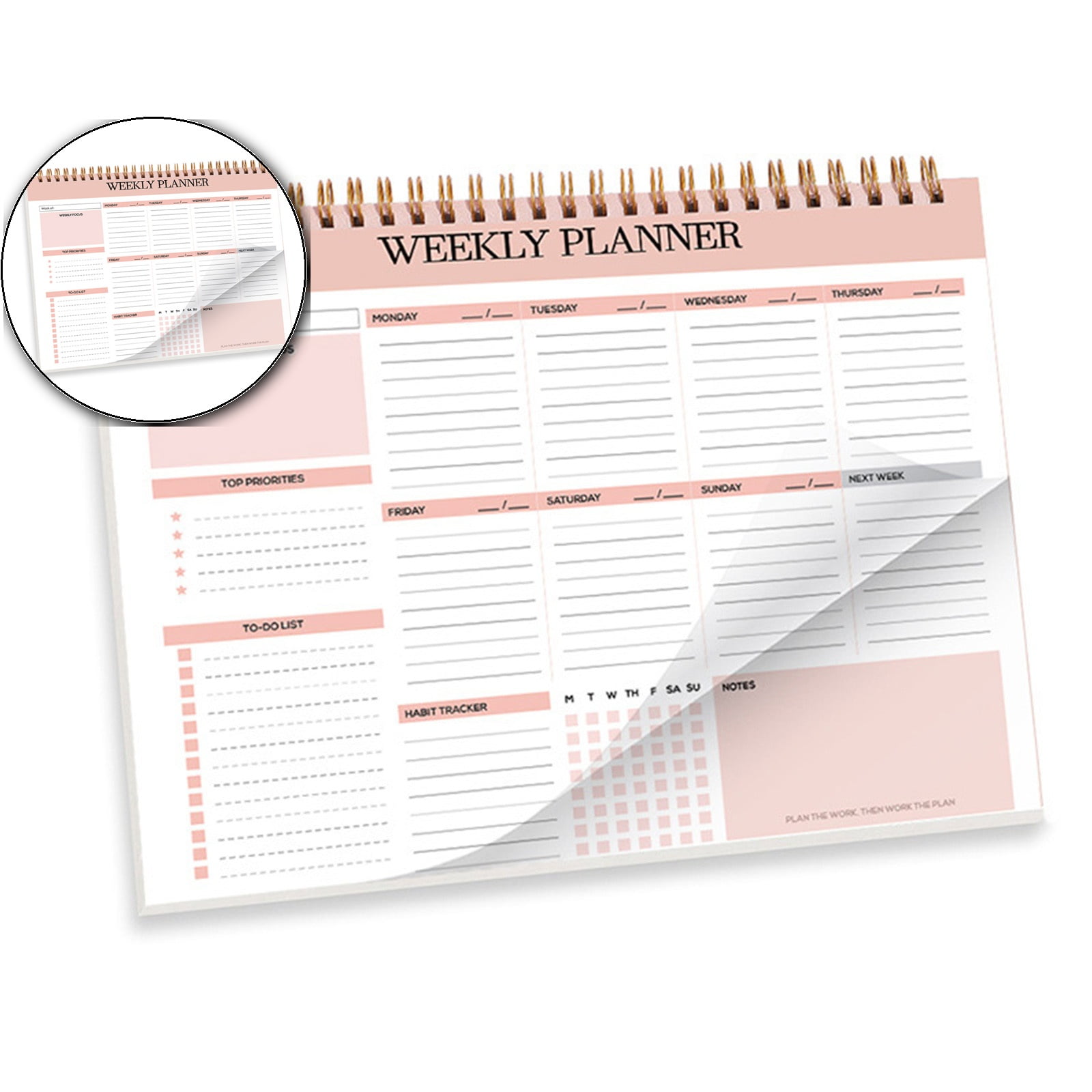 Dvruxg Weekly To Do List Notepad, 9.7''x7.2'' Weekly Desk Planners with ...