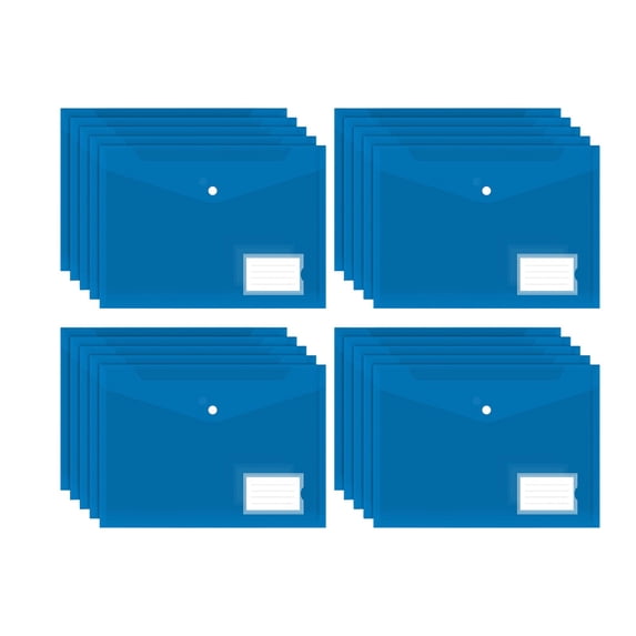 Dvumao 20 Pack A4 Plastic Document Folder, Snap Button File Envelope ...