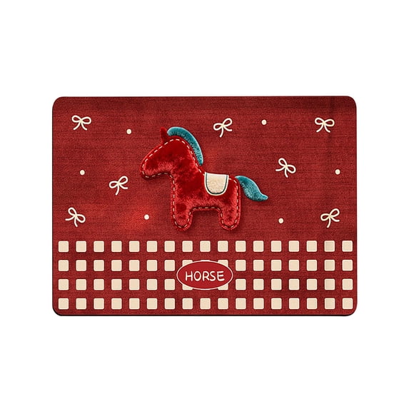 Dvumao Chinese New Year Decorations, Red Doormat Festive Horse Entrance ...