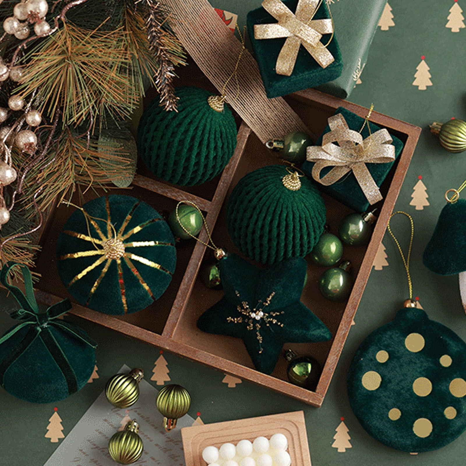 Dvumao Christmas Decorations, Christmas Decorations Flocked Christmas ...