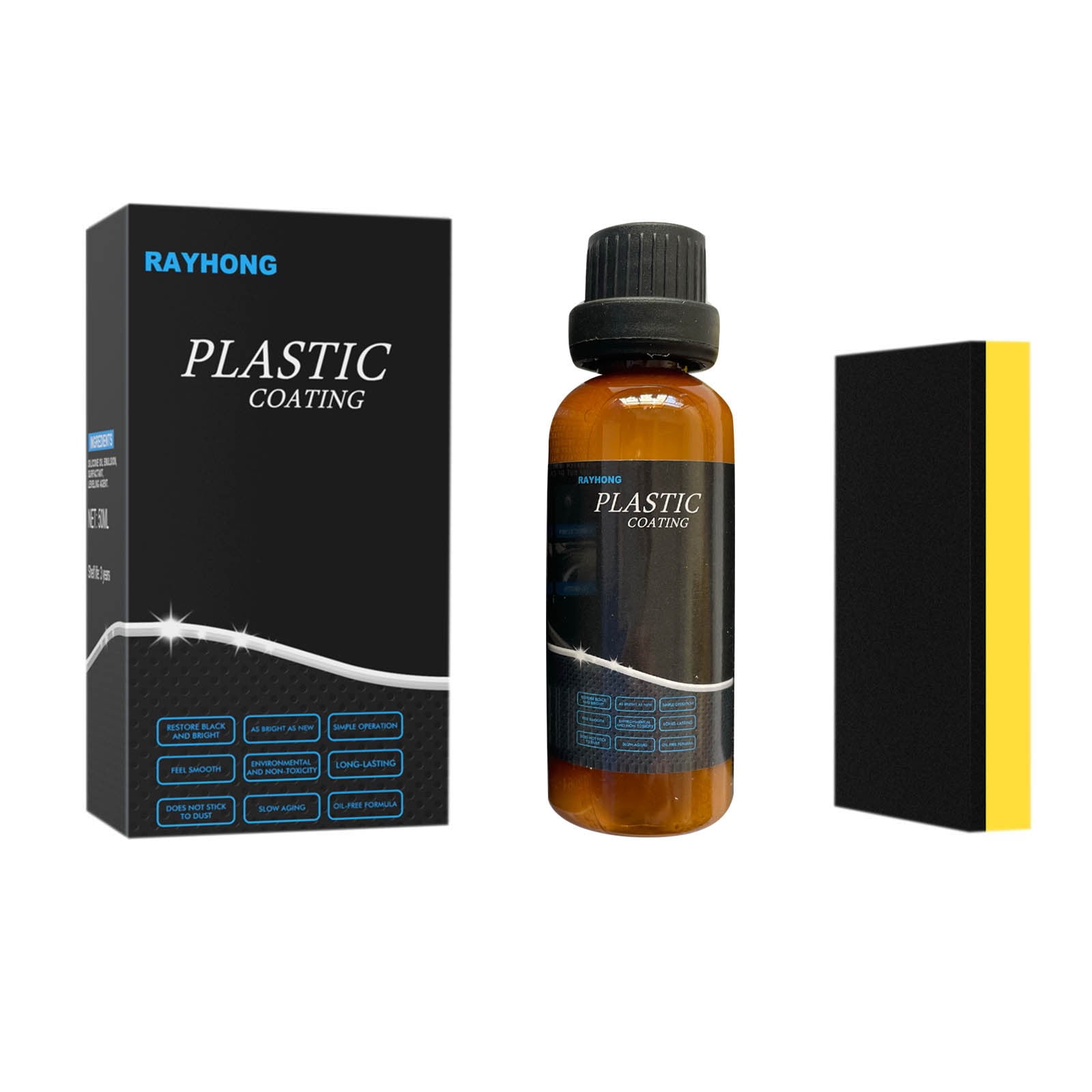 Dvumao Cleaning Supplies, 50ML Car Plastic Restorer, Plastic Refreshing ...