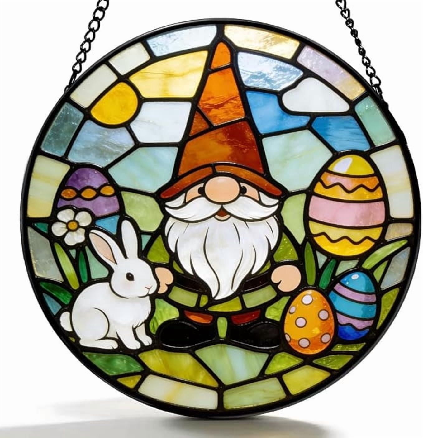 Dvumao Easter Decor, 2d Easter Gnome Color Acrylic Lights Catcher ...