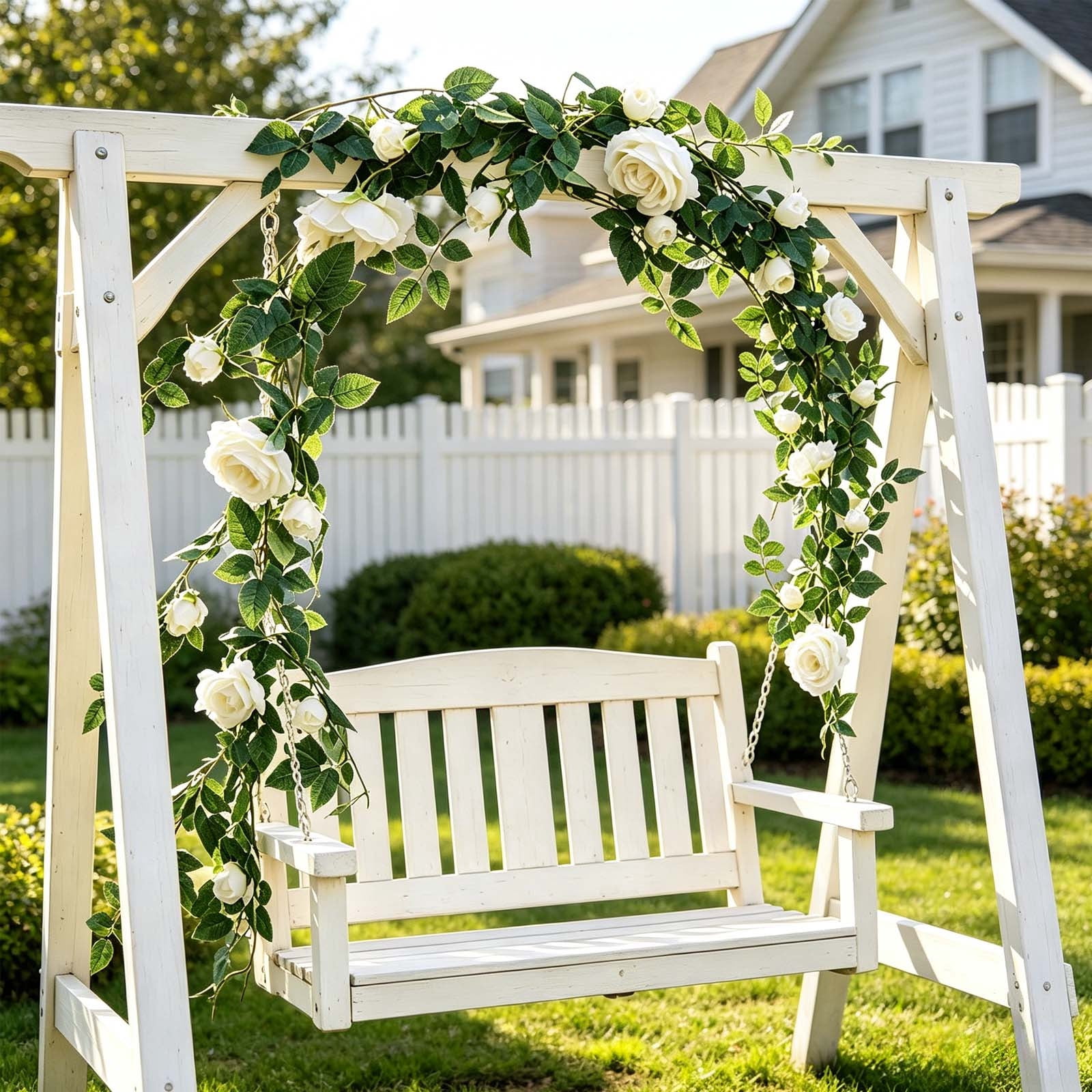 Dvumao Fake Rose Garland for Wedding Arch, 6-Ft(180cm) Artificial Vine ...