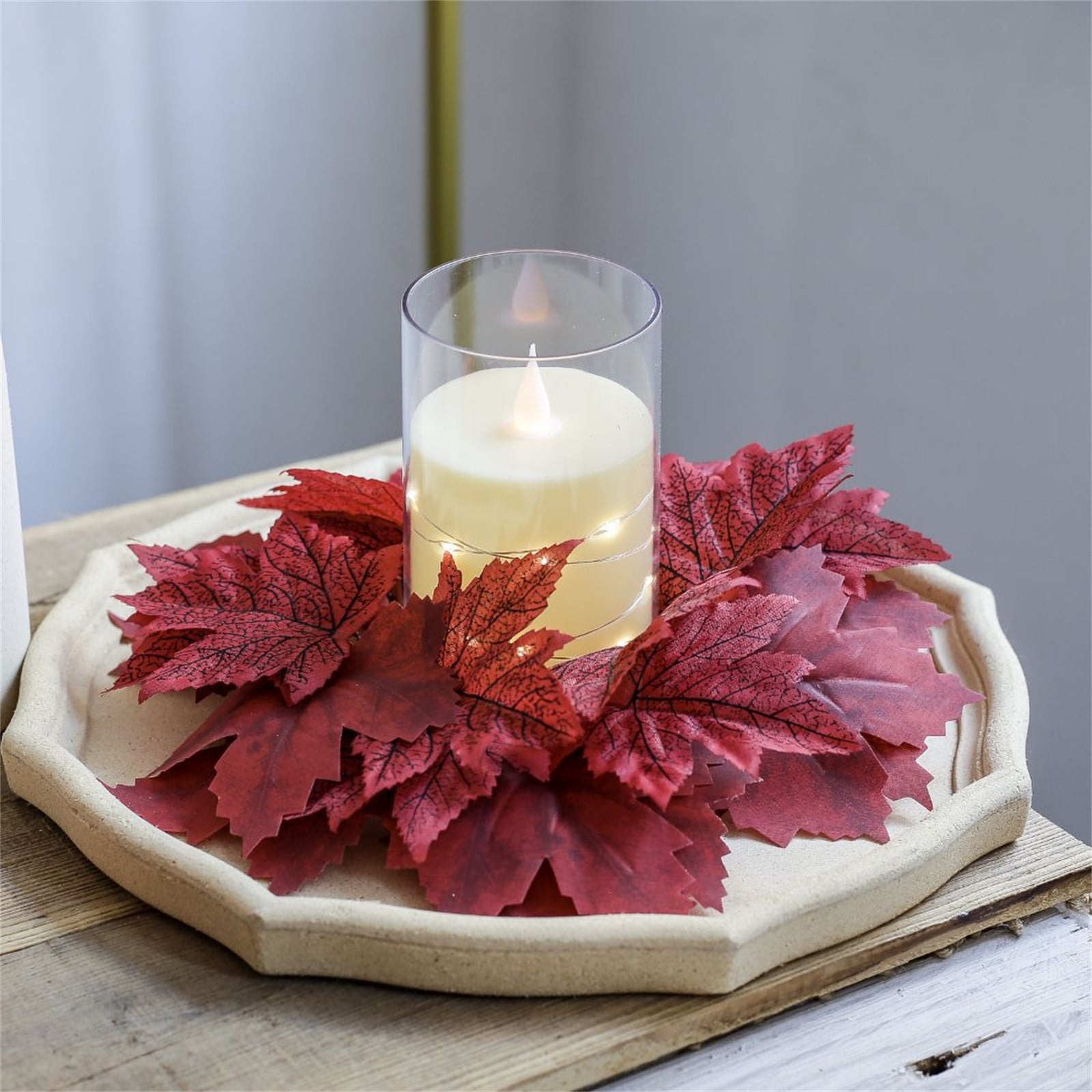 Dvumao Fall Decor, Halloween Festival Simulation Maple Leaf Candle ...