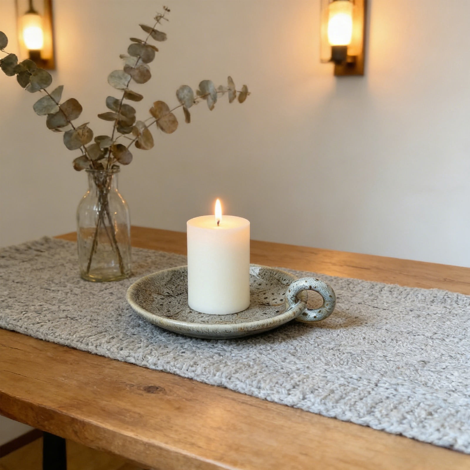Dvumao Home Decor, Ceramic Candlestick Owner Tray - Elegant Candle ...