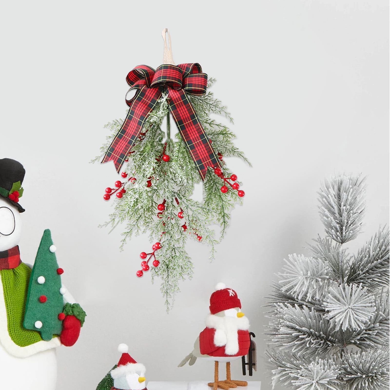 Dvumao Home Decor, Christmas Decoration Wreath Rattan Crosses Border Holiday Arrangement ...