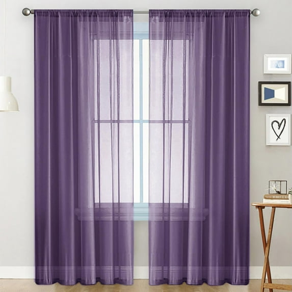Dvumao Home Decor, Solid-Color Double-String Polyester Curtain Sheers ...