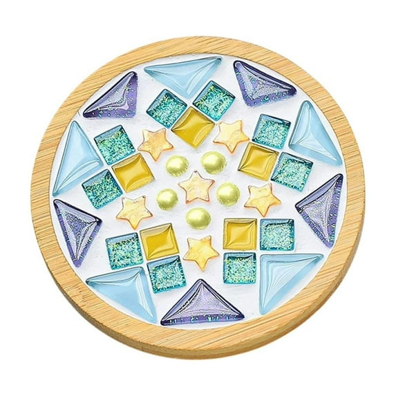 Dvumao Kitchen Accessories, Crafts Mosaicss Tile Set Wooden Cup Mats ...
