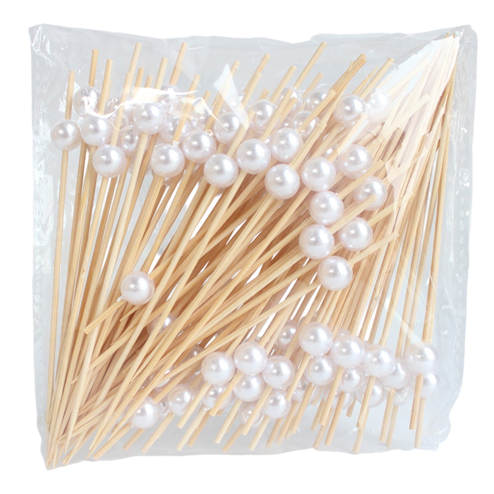 Dvumao Kitchen Supplies, 100pcs Disposable Fruit Sticks Pearl Sticks ...