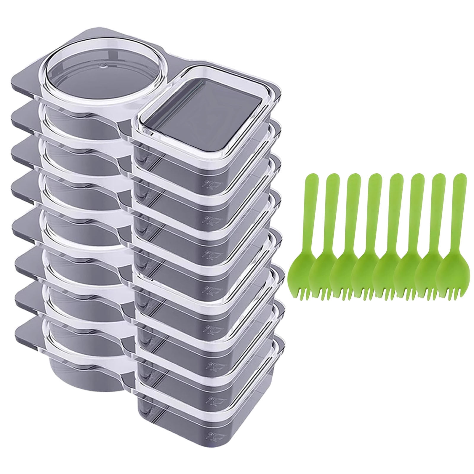 Dvumao Kitchen Utensils, 8pc Double Compartment Condiment Container ...