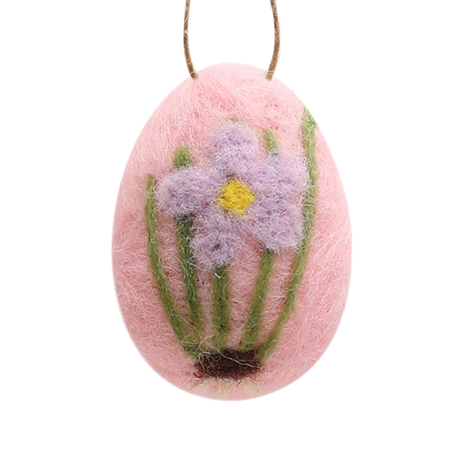 Dvumao Needle Felted Simulation Wool Easter Egg Wreath Decoration ...