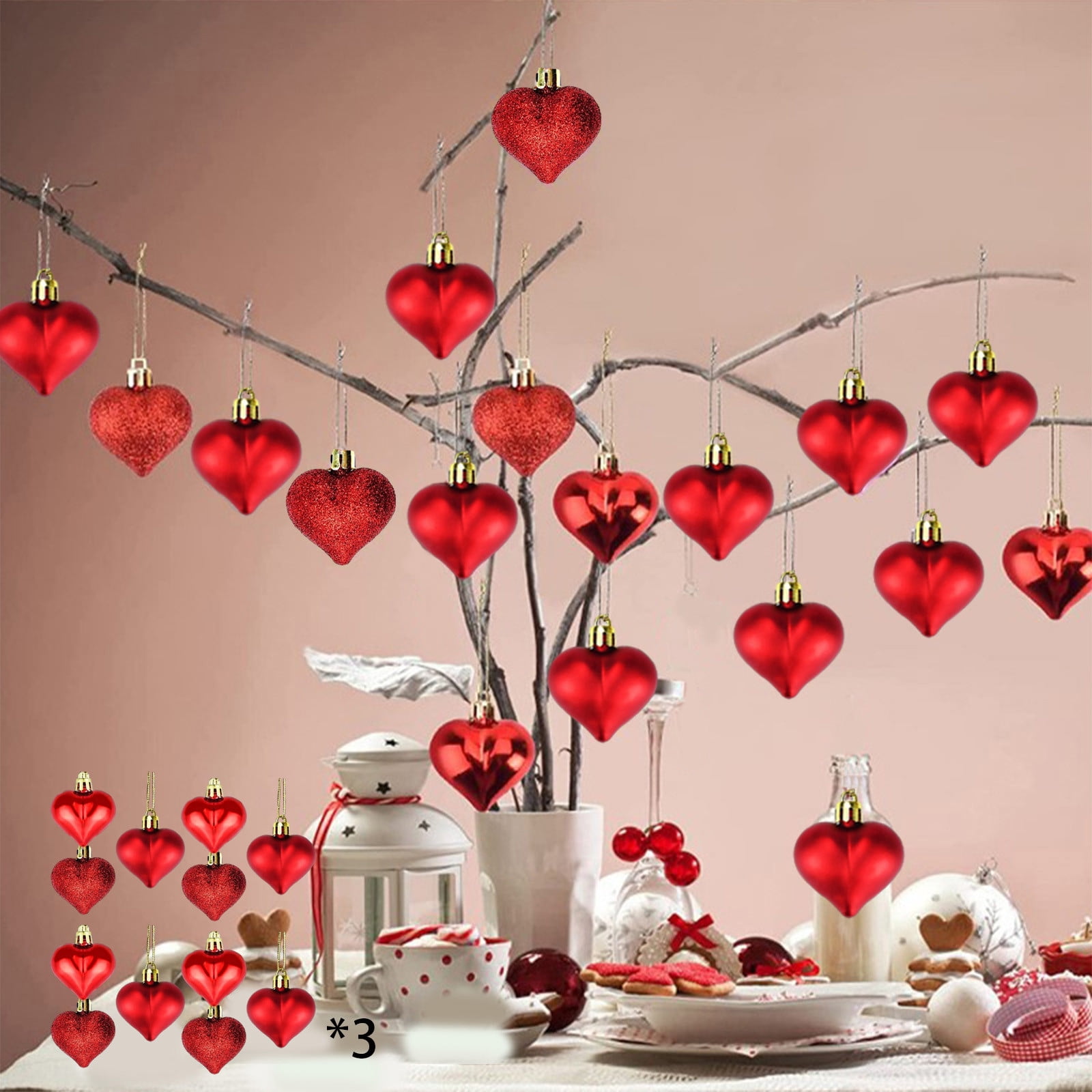 Dvumao Room Decor, 4.5cm/36pcs Heart-shaped Decorative Holy Wreath ...