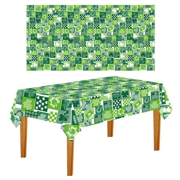 Dvumao St. Patrick's Day Irish Vinyl Flannel Tablecloth For Dining Room ...