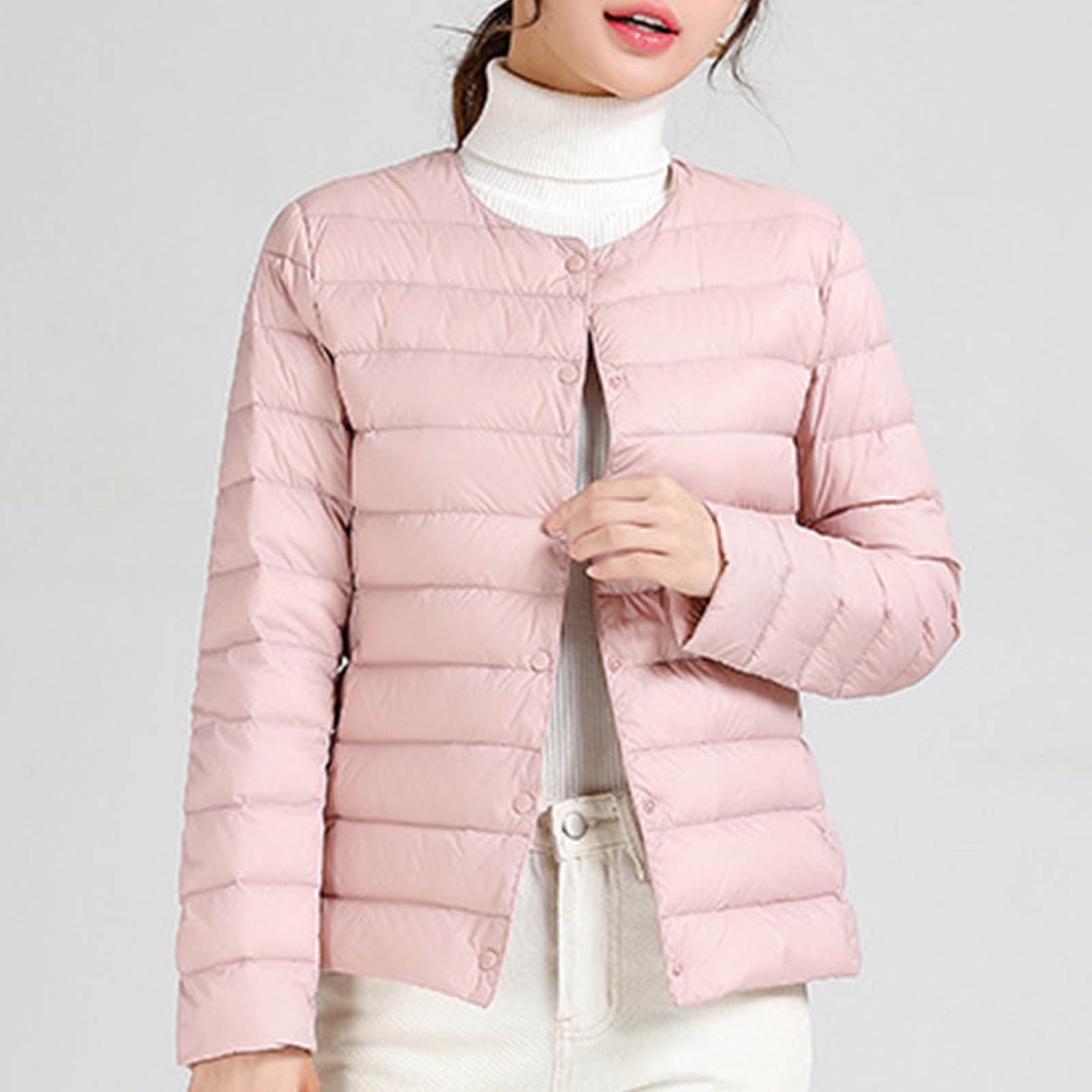 Dwaogom Women'S Ultra Light Weight Short Down Jacket Solid Color ...