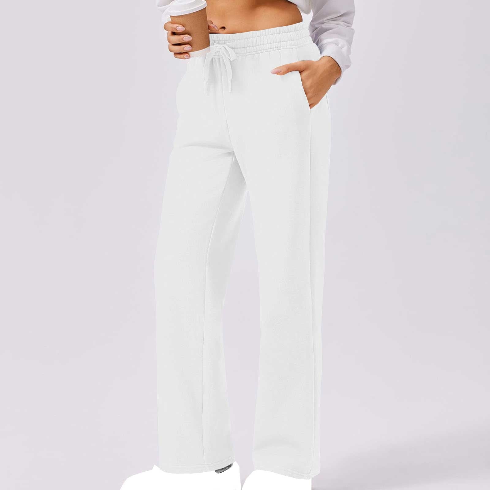 Dwaogom Womens Casual Knit Pull on Pants for Women, Elastic Waist Pants ...