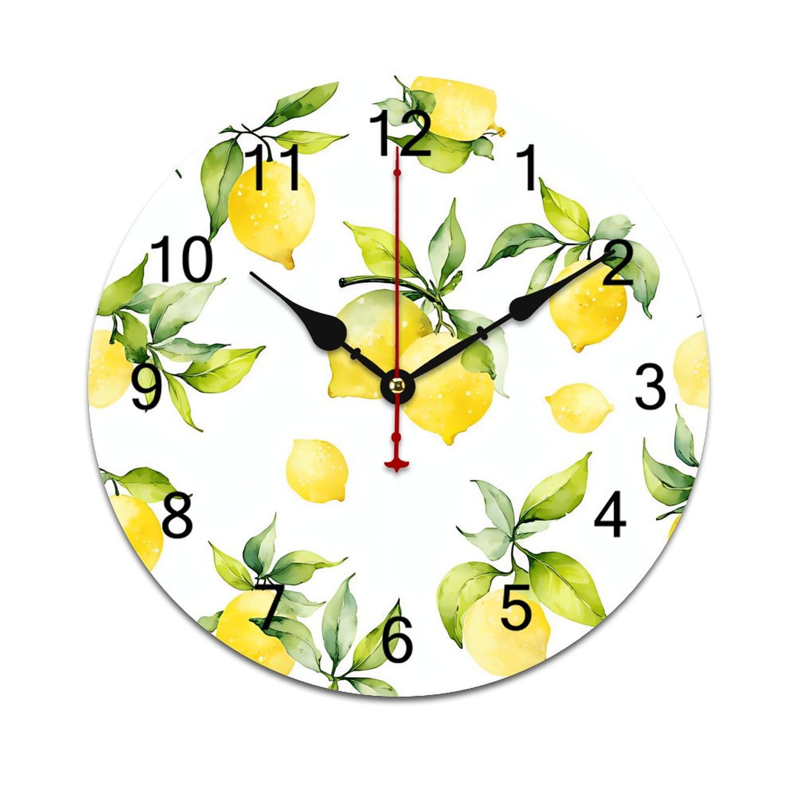 Dwarf Character Lemons with Leaves Time Decorative Wall Clocks Round ...