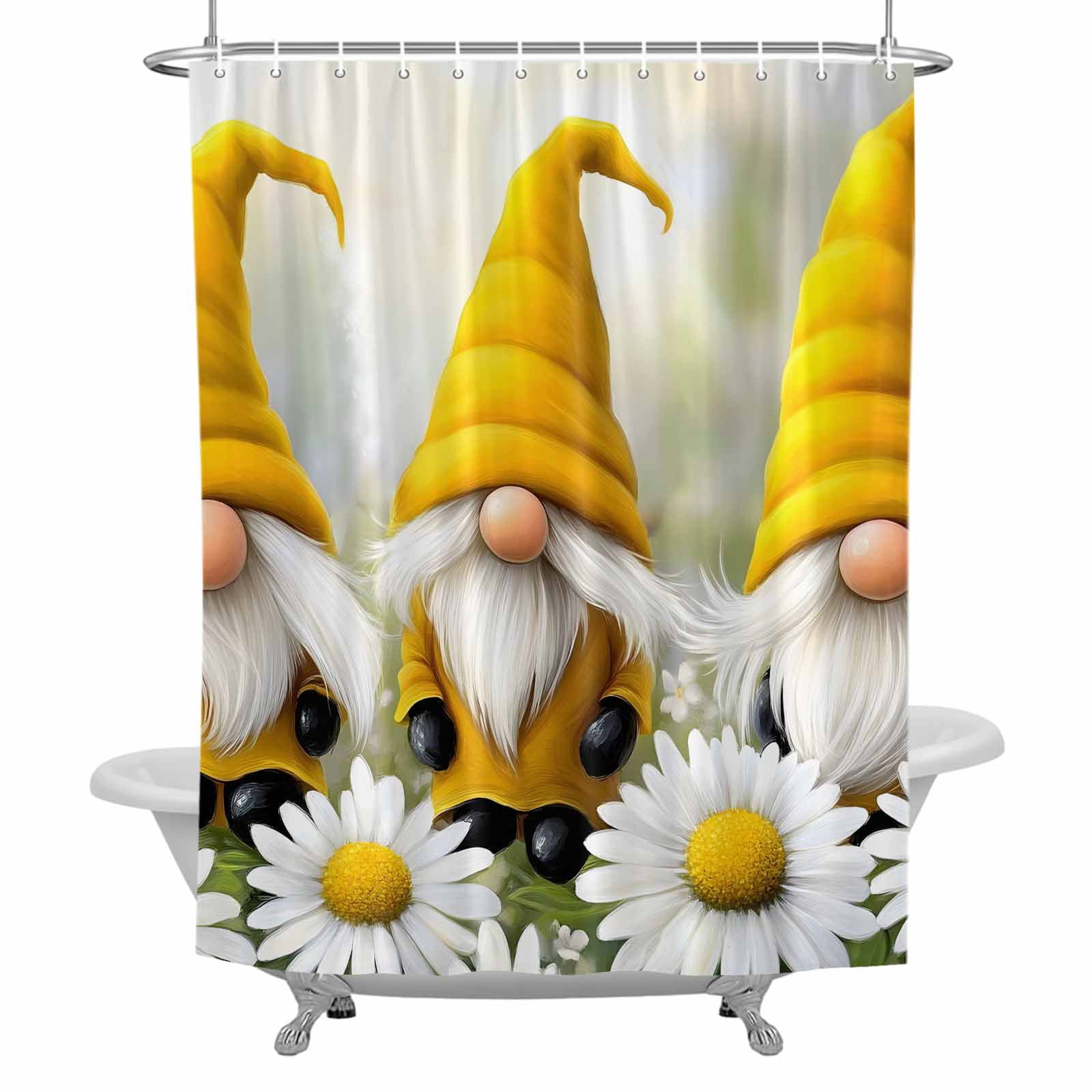 Dwarf Daisy Shower Curtain for Bathroom, Summer Flower Spring ...