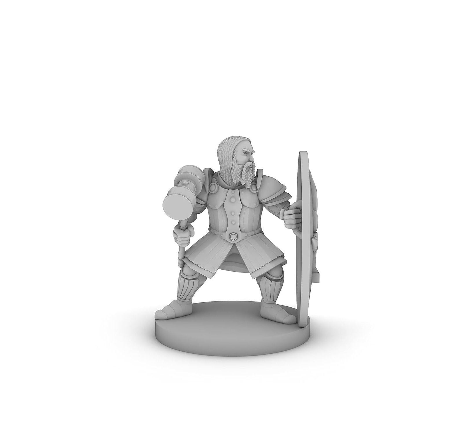 Dwarf Fighter W Tower Shield and Hammer DND Gaming Miniature - Walmart.com