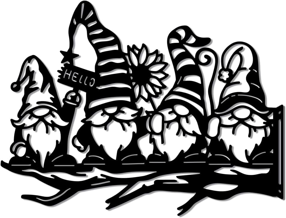 Dwarf Gnome Silhouette Yard Art Decor Thanksgiving Gnome Garden Statues ...