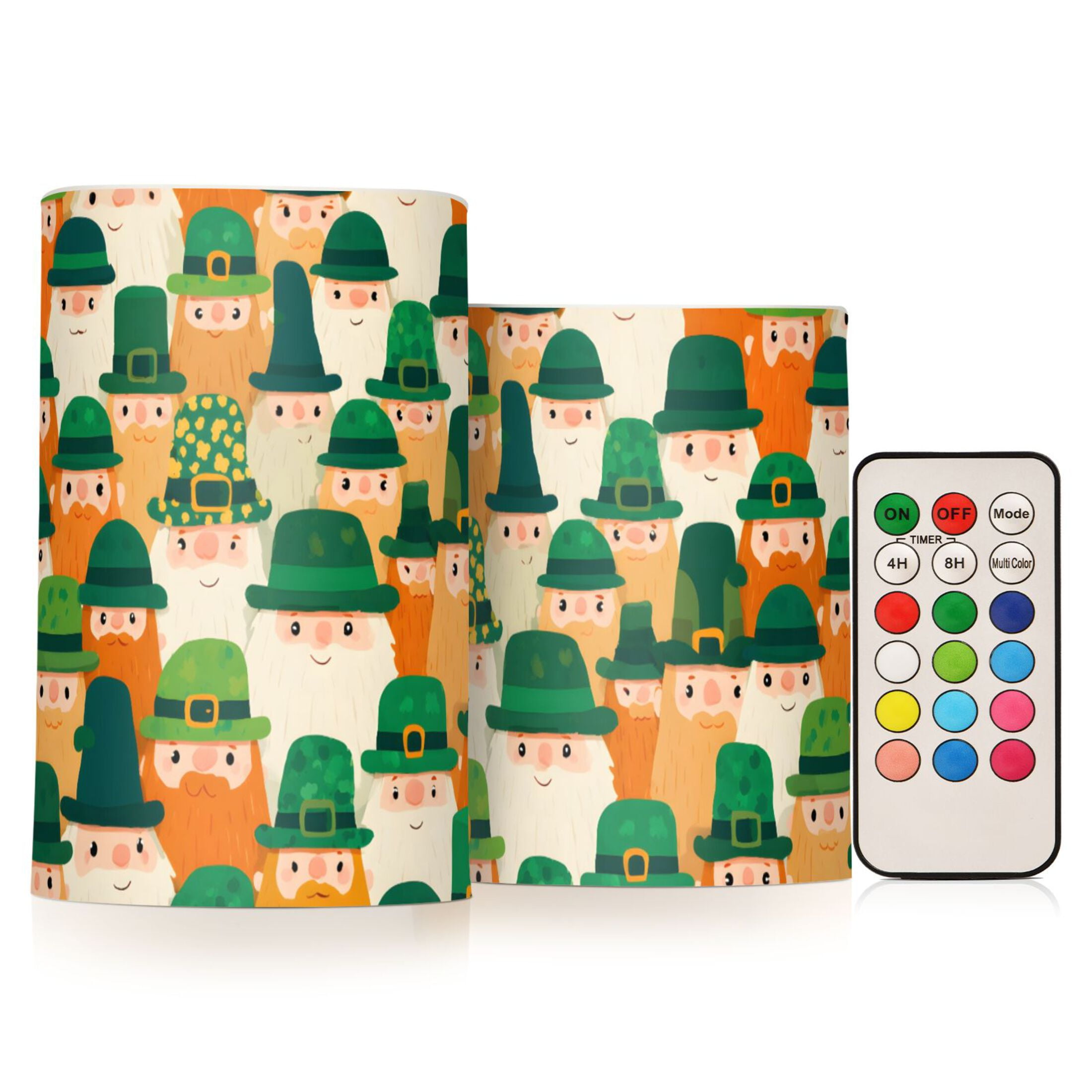 Dwarf Green Hat Pattern Flameless LED Candle Set with Remote, Battery ...